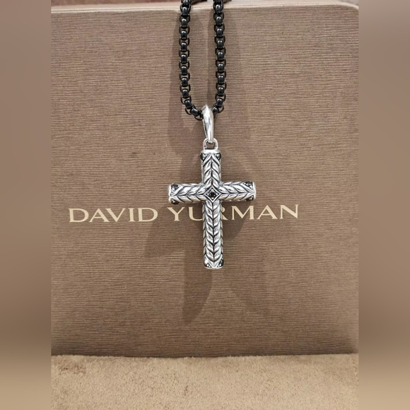 David Yurman | Accessories | David Yurman Chevron Cross Pendant W Pave ...